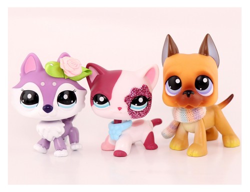 3lot lps Great Dane #244 Short Hair Cat #2291 Husky #2110 Kids Cute ...