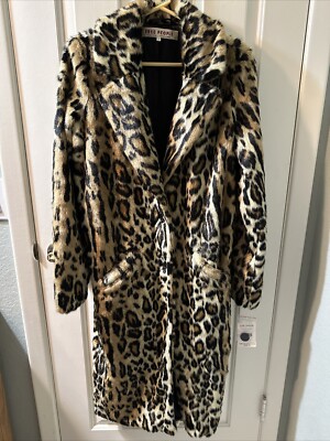 Free People Chloe Leopard Duster Jacket Size S Faux Fur New With Tags ...