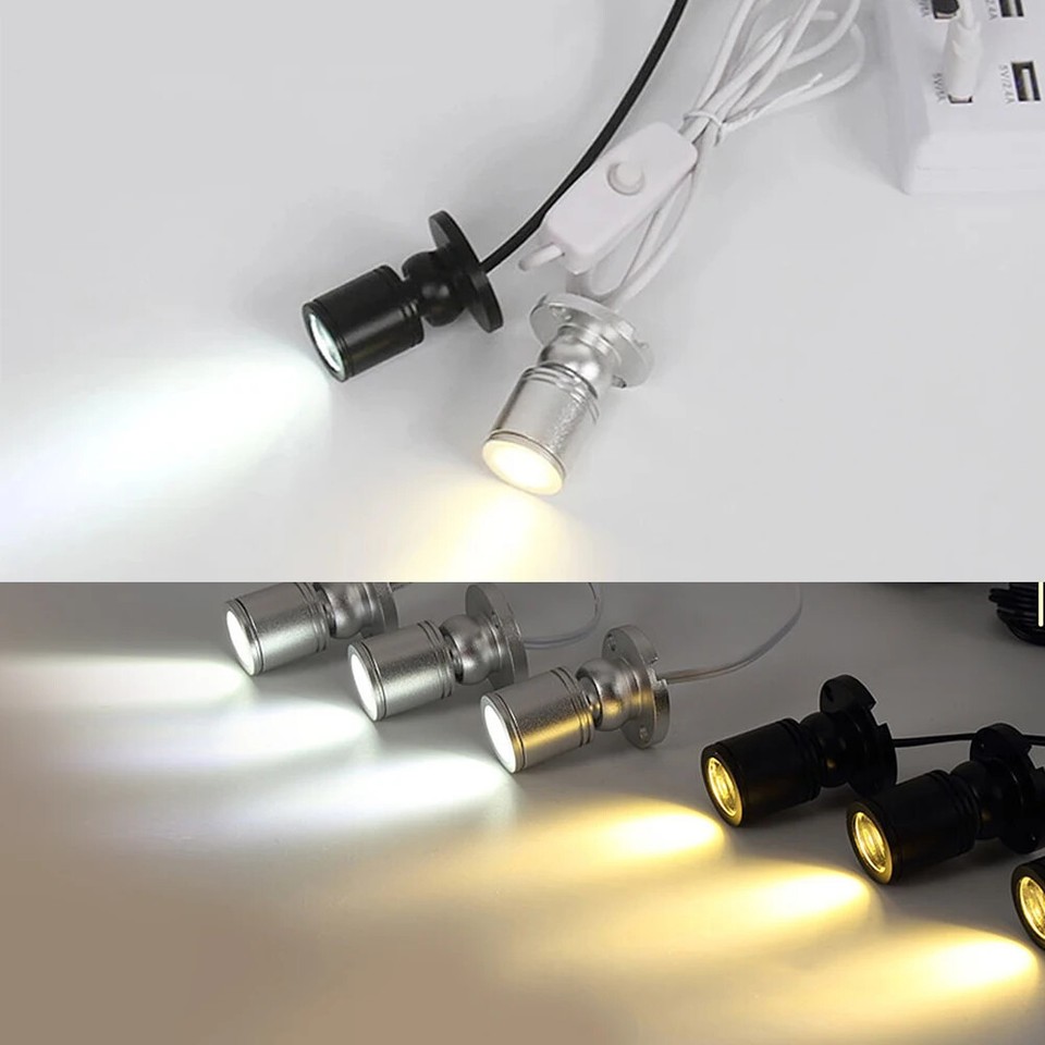 USB 5V Mini SpotLight Downlight for Dimmable LED Cabinet Lights ...