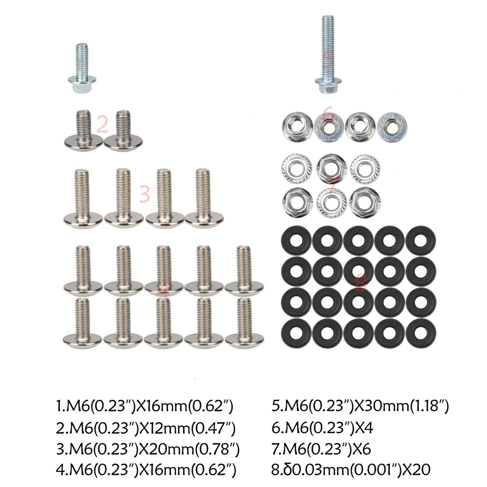 Plastics Body Bolt Kit Screw Set for KLX110 KX65 BBR RM Fairing Fender ...