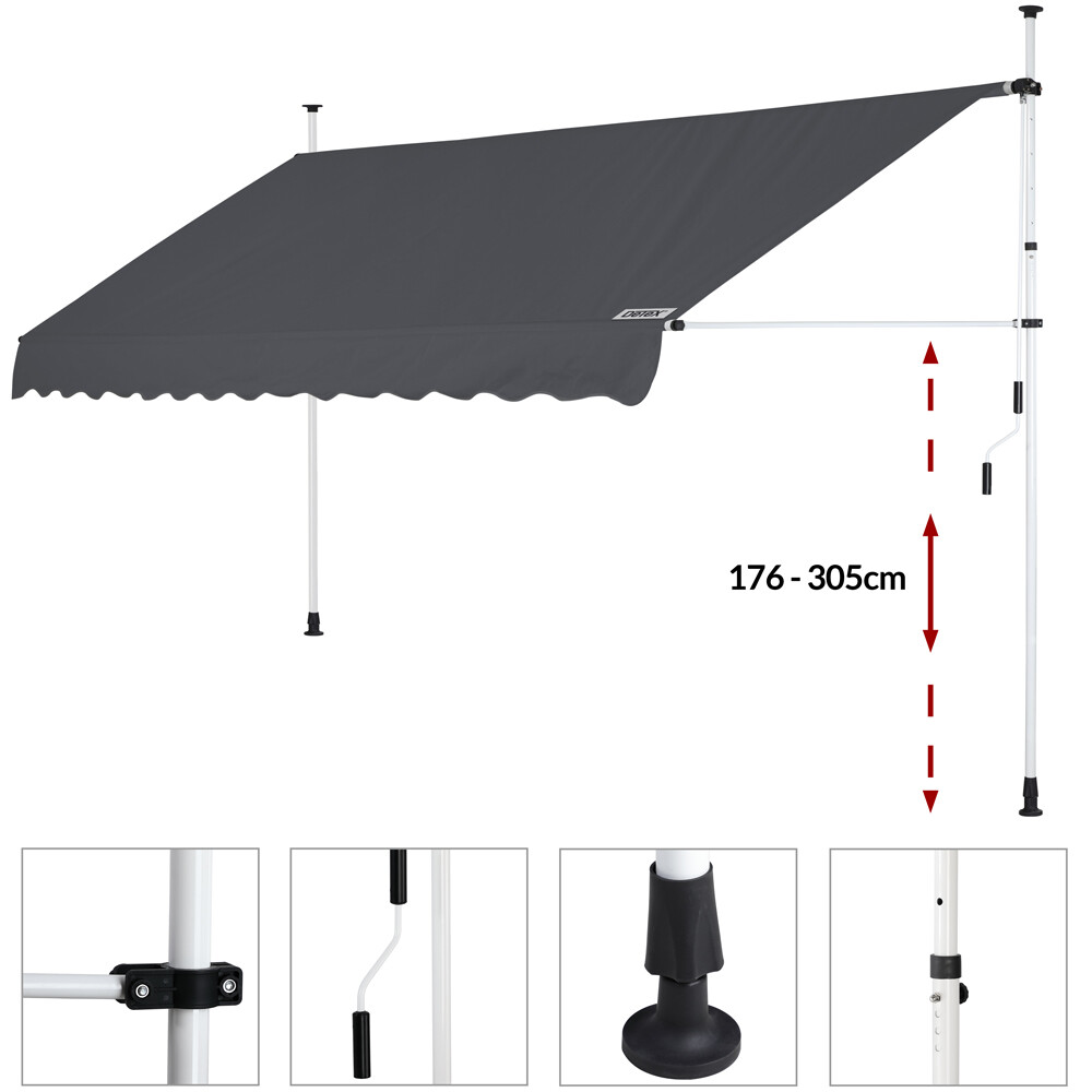 Markise Balkonmarkise Klemmmarkise Balkon wasserabweisend Sonnenmarkise ...