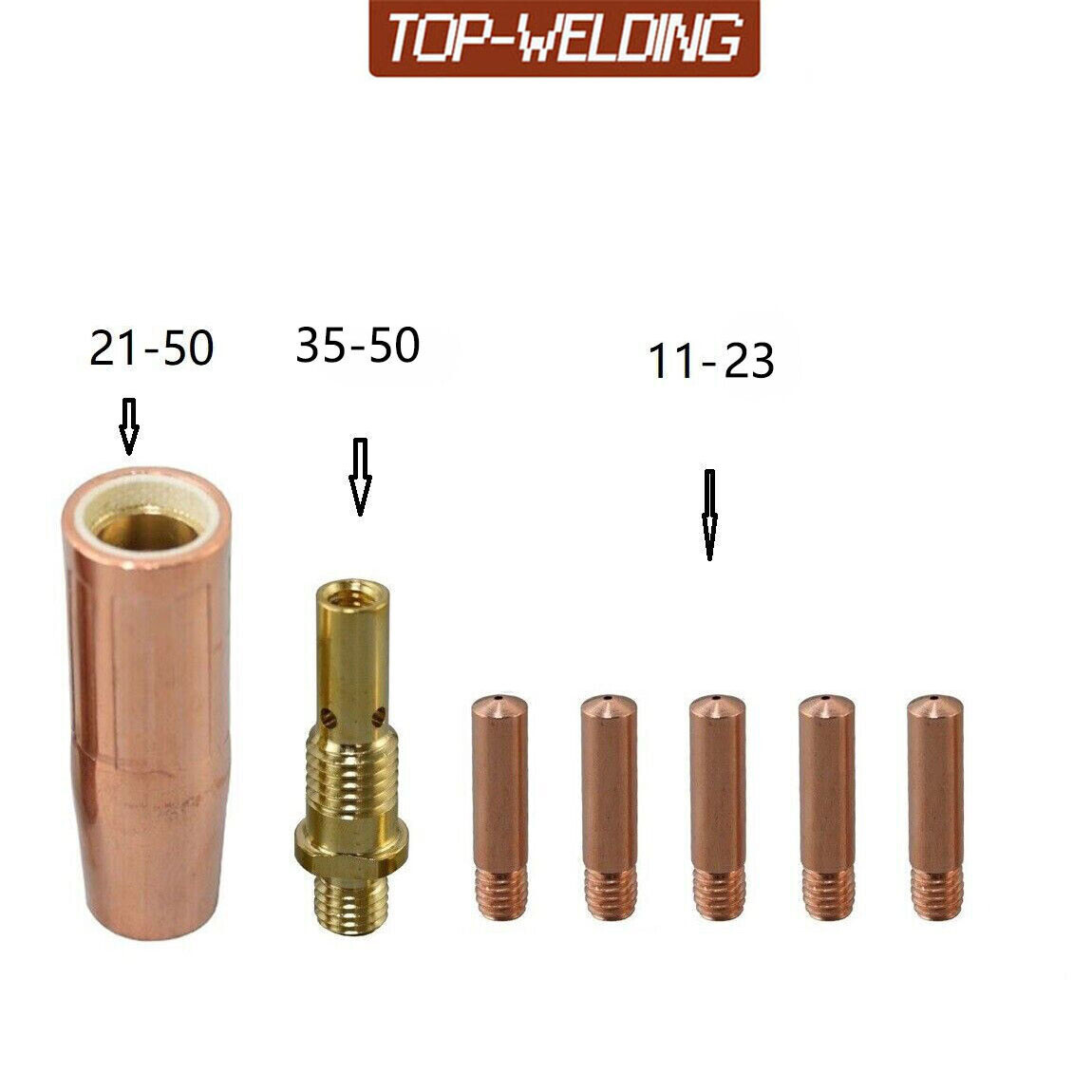 7pk mig gun Contact Tips Nozzle Diffuser Fits Weldpro MIG200GDsv Welder ...