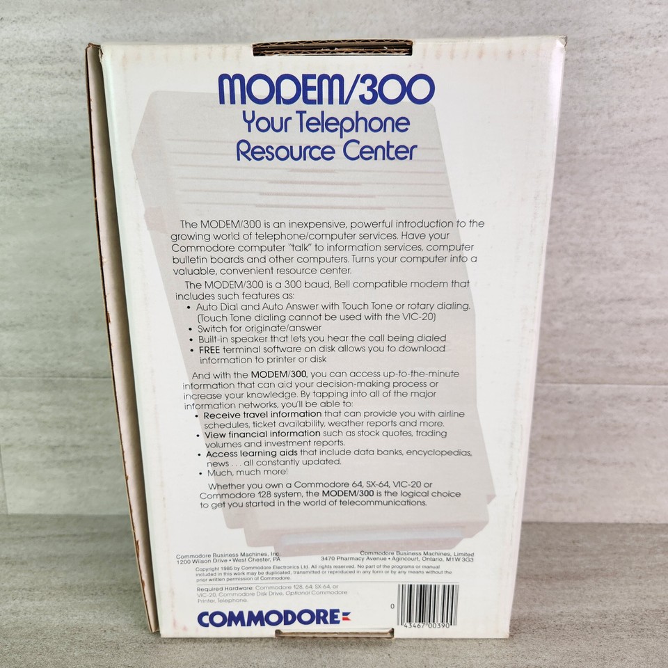 Vintage Commodore 64 Modem 300 Box Only - Great Condition NO Modem | eBay
