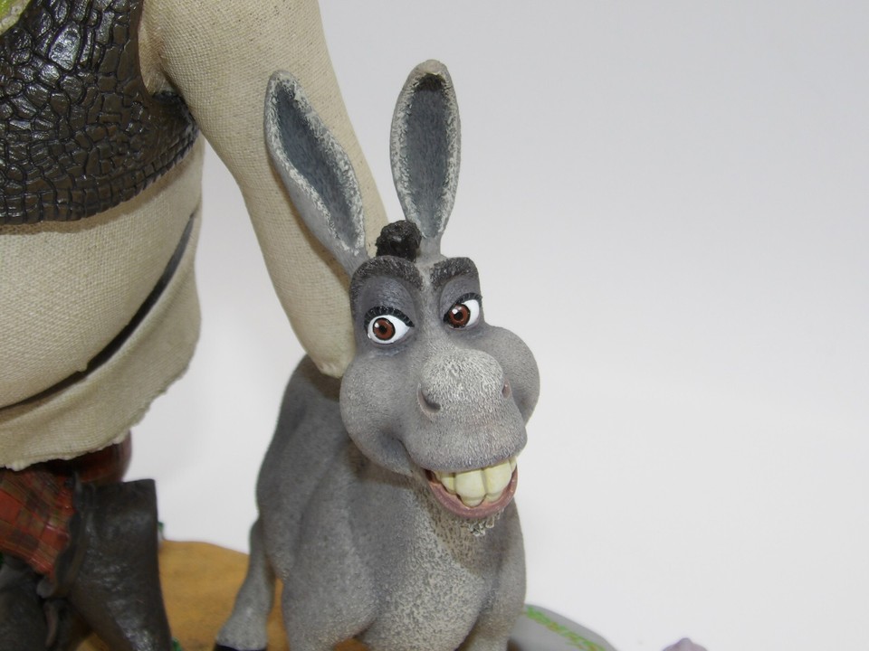Shrek 2 & Donkey Cold Cast Porcelain Statue 10" Tall Dreamworks 2005 ...