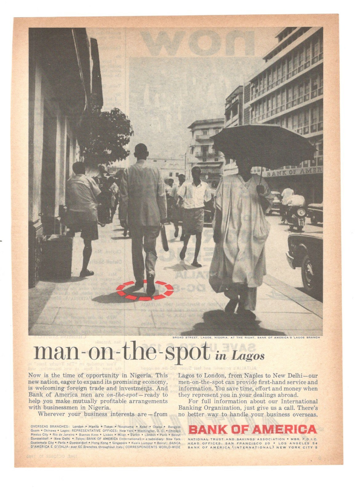 Bank of America 1960 Advertisement 1 Page Original Spot in Lagos | eBay