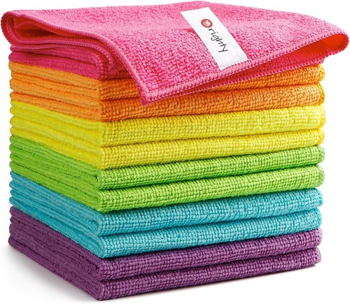 Microfiber Cleaning Cloths Pack of 12 - Lint-Free Rags for Cars & Home ...