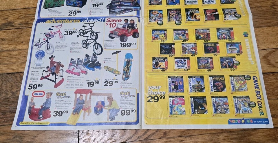 Toys R Us Ad Sale Sheet Flyer December 2000 - Nintendo Gameboy, N64 ...