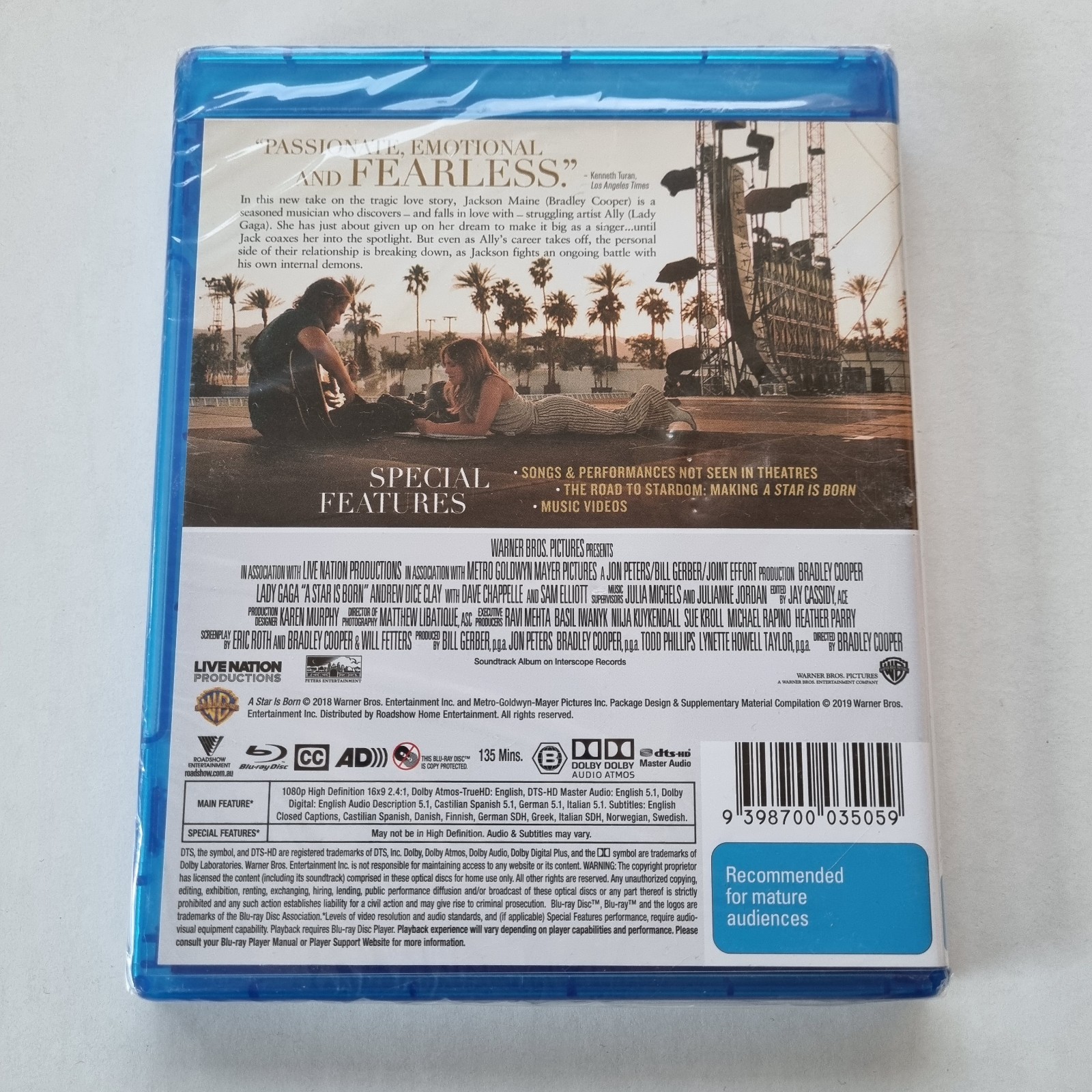 A Star Is Born (Blu-ray, 2018) Region B (Lady Gaga, Bradley Cooper) NEW ...