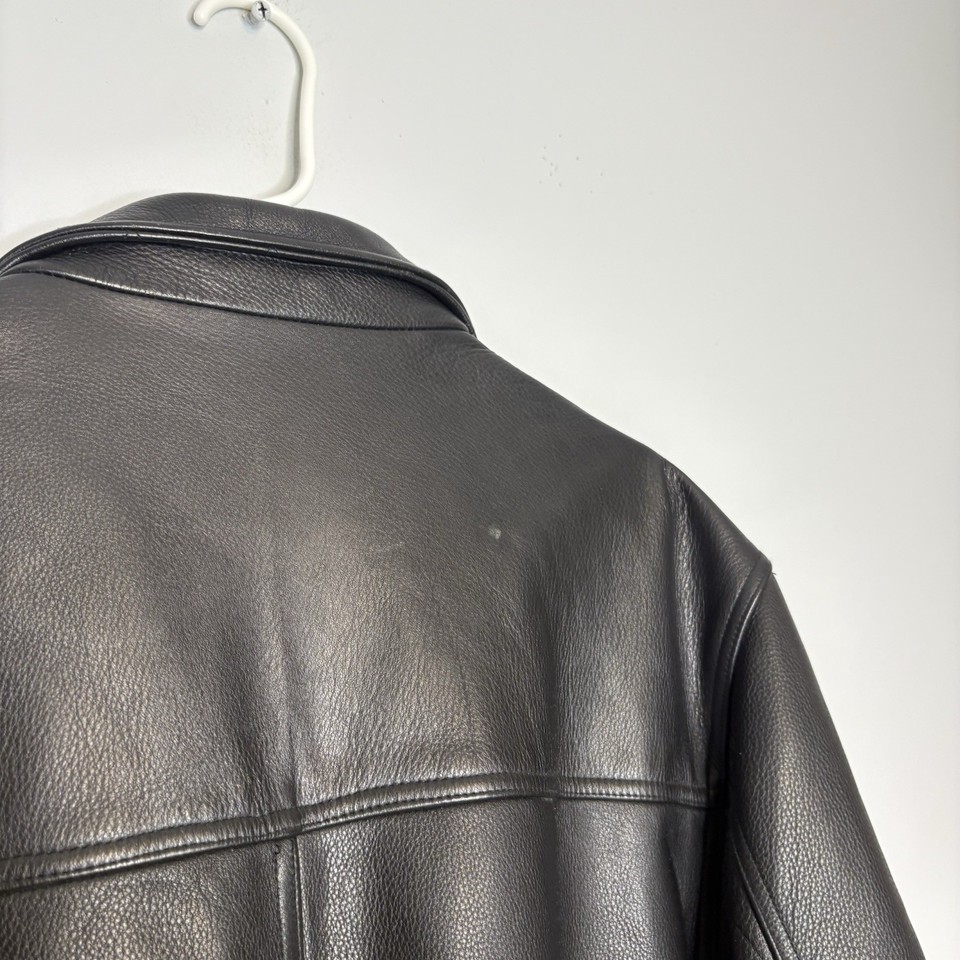 Faconnable Black Cowhide Genuine Leather Jacket by Albert Goldberg Men ...