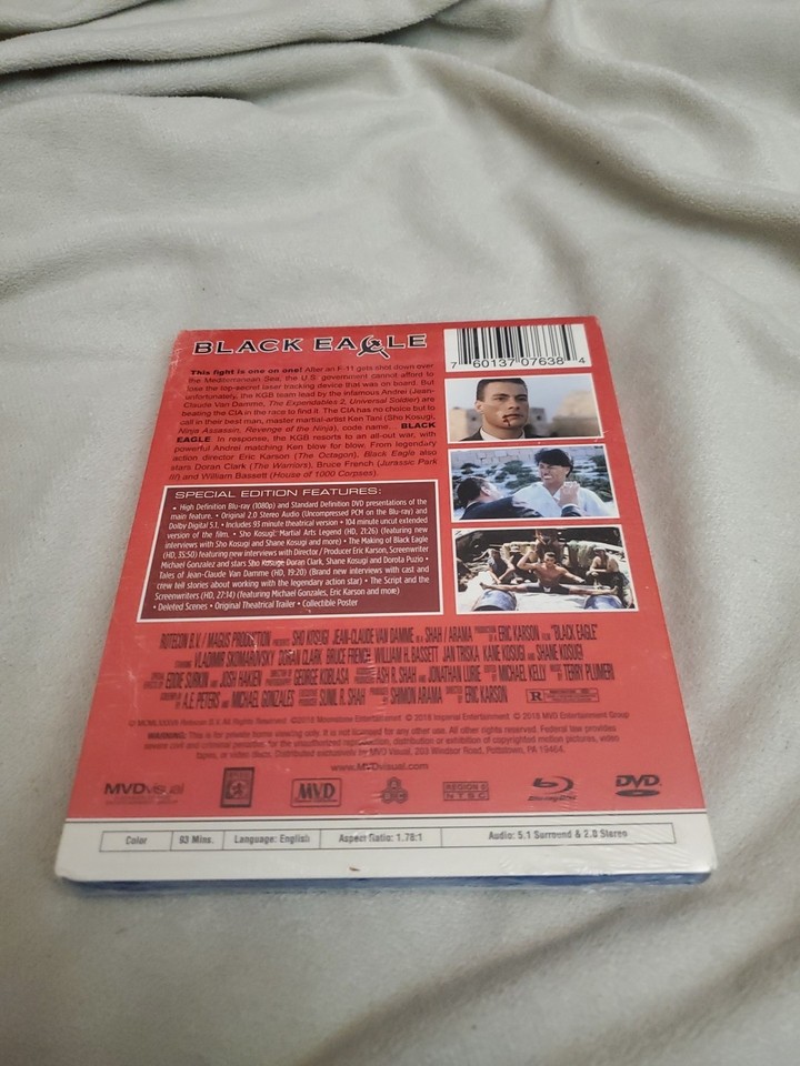 Black Eagle (Blu-ray + Slipcover, MVD Rewind) Van Damme - New, Factory ...