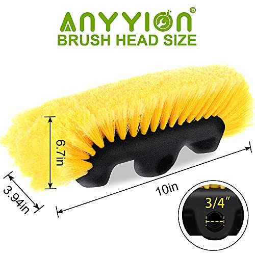 Anyyion 10" Car Wash Brush Head，Soft Bristle Auto RV Truck Boat Camper ...