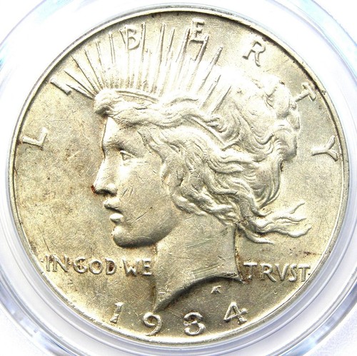 1934-S Peace Silver Dollar $1 Coin - Certified PCGS AU Details - Rare ...