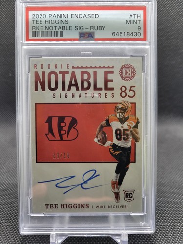2020 Panini Encased Tee Higgins RC Notable Signatures Ruby /15 On Card ...
