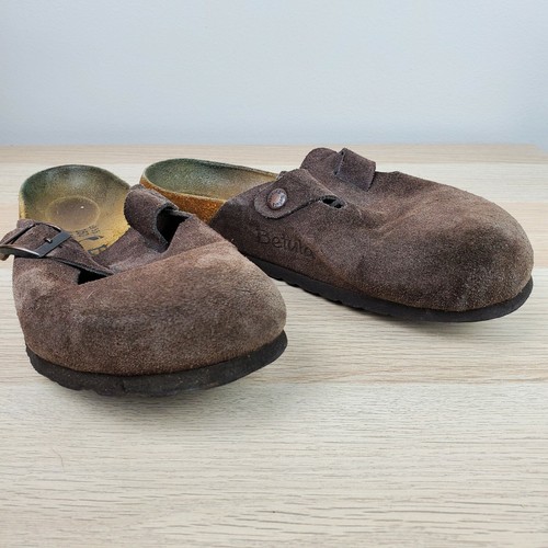 Birkenstock Betula Boston Clogs Womens Sz 39 L8 M6 Brown Suede Leather ...