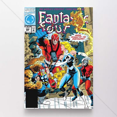 Fantastic Four #388 Poster Canvas F4 Marvel Comic Book Art Print | eBay ...
