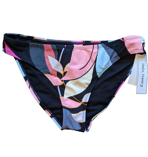 Hula Honey Bikini Bottom Tropical Leaves Print Large Swim Bottoms ...