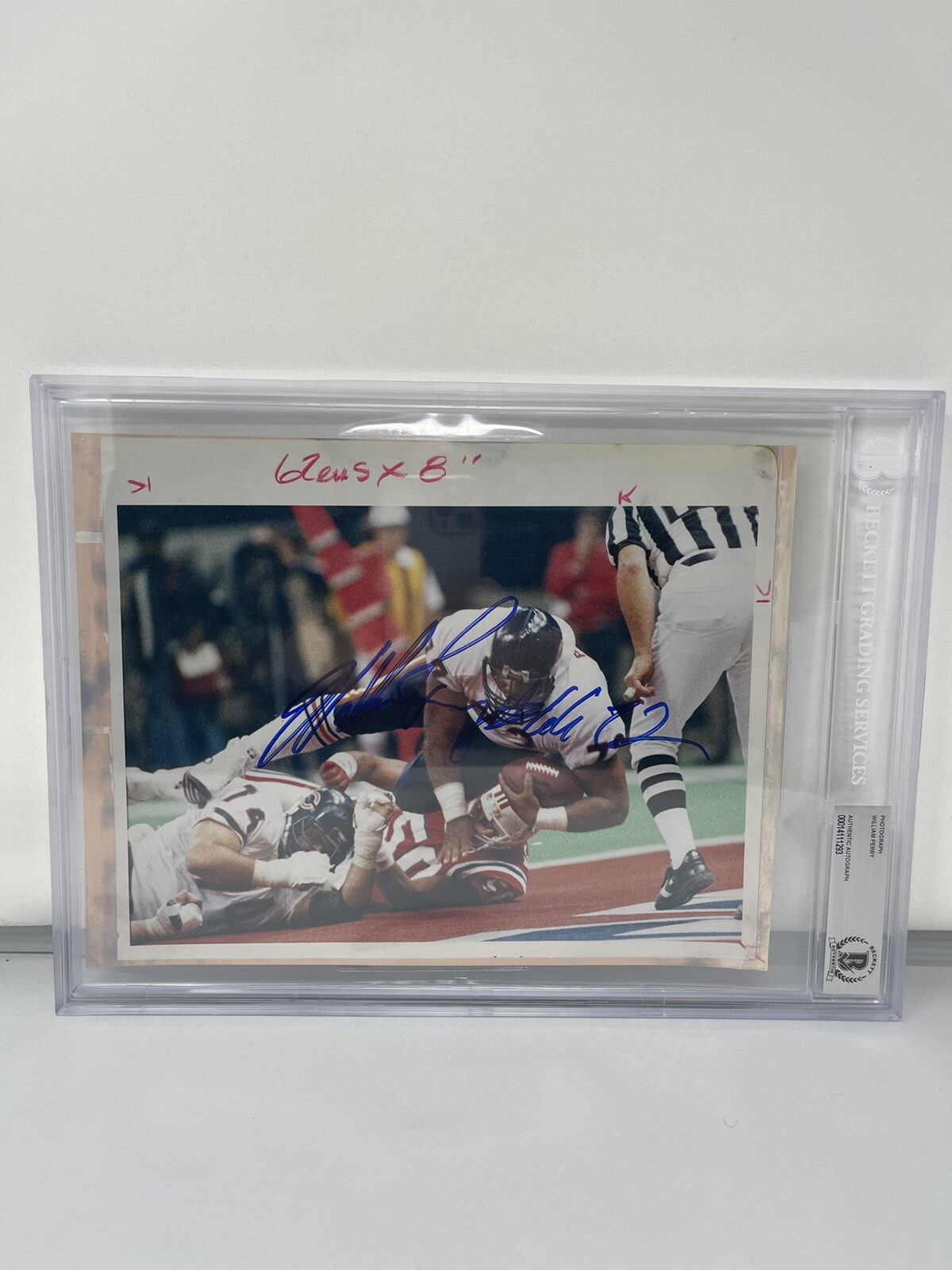 William Perry Signed Vintage Super Bowl XX Press Wire 8x10 Photograph ...