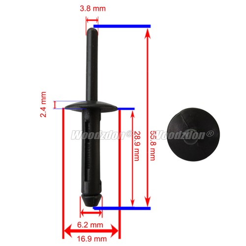 100Pcs New Nylon Plastic Fascia Bumper Rivets Automotive Body Repair ...