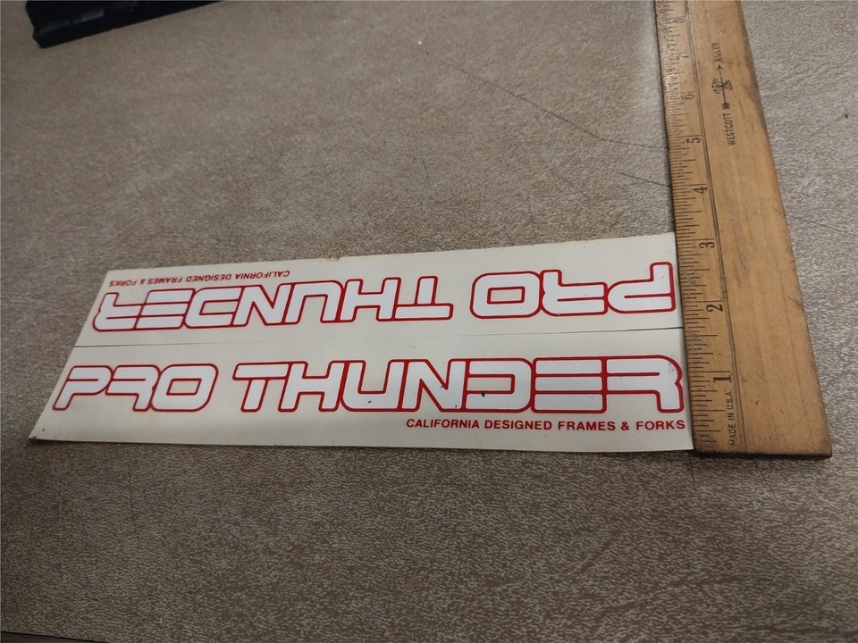 Red White Racing BMX Pro Thunder Frames Forks Huffy Sticker Decals ...