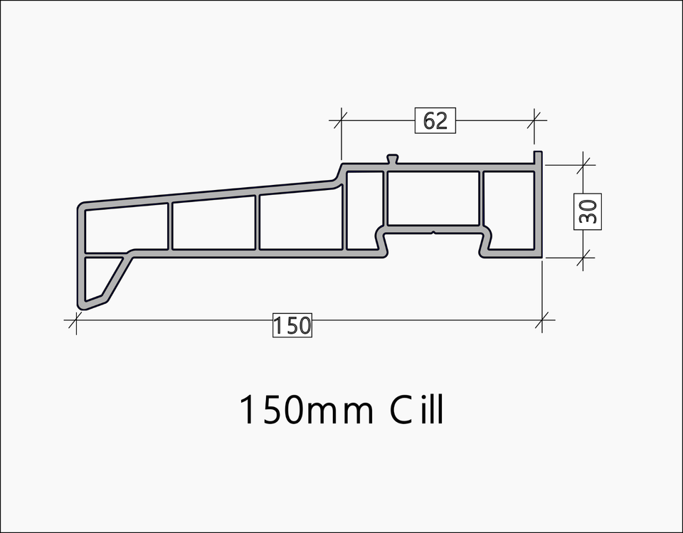 UPVC External Window Sills-Cills 85, 150, 180 & 225mm White Liniar ...