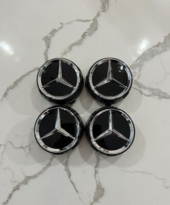 4PC 75mm Wheel Center Hub Caps Cover Raised For Mercedes-Benz AMG ...