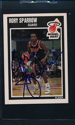 1989/90 Fleer #84 Rory Sparrow Miami Heat Signed Auto *54158 | eBay