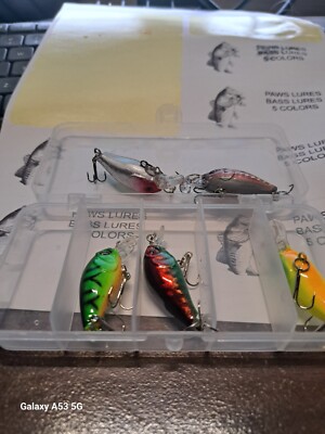 Crank Bait 5 Different 2 Inch Lures With Free Case CB0003 | eBay