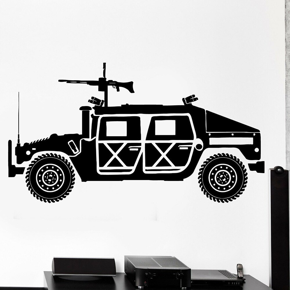 Tank Wall Decals Armed Forces Land Vehicle Window Sticker Machine Gun ...