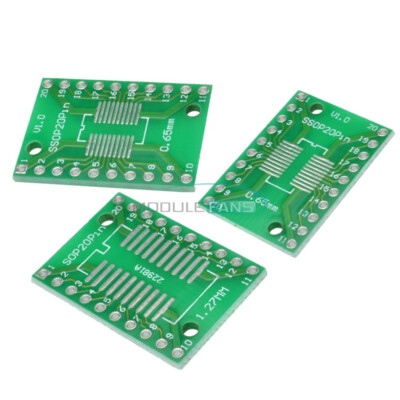 20/50/100PCS SOP20 SSOP20 TSSOP20 to DIP20 1.27mm 0.65mm Adapter PCB ...