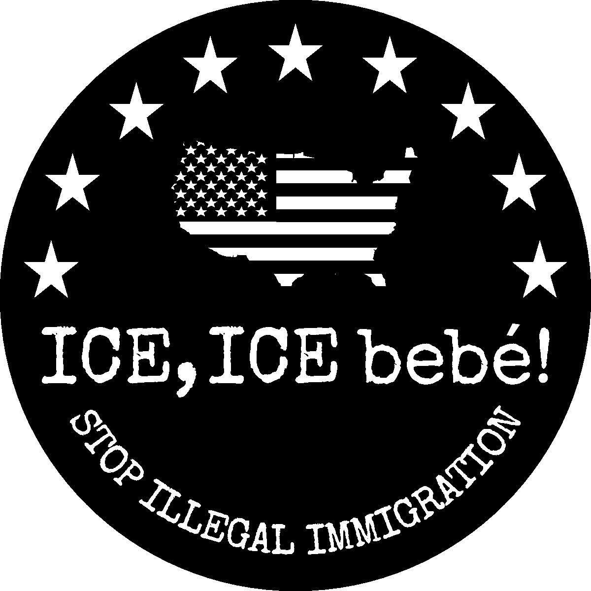 TRUMP ICE BORDER WALL ILLEGAL IMMIGRATION AMERICAN FLAG 2020 DECAL ...
