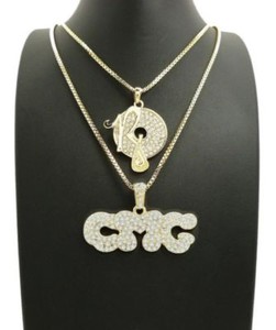 GOLD RAPPER,S CMG & ROCAFELLA PENDANT CHAIN NECKLACE SET | eBay