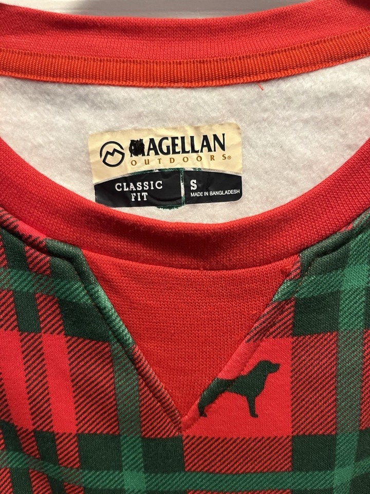 Magellan Christmas Sweatshirt Plaid Adult Size Small Mens | eBay
