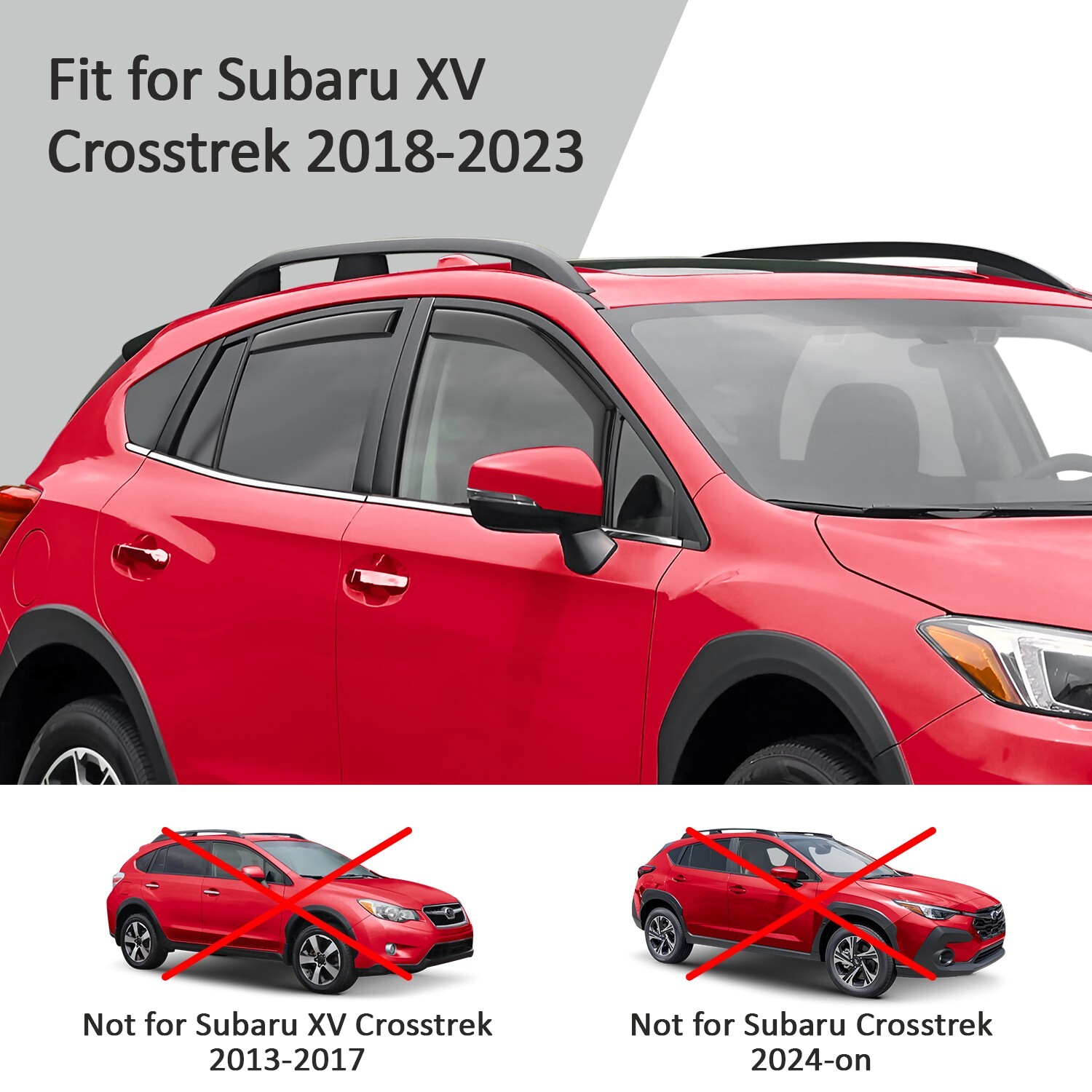 Sun Rain Visors Wind Rain Guards for 2018-2023 Subaru XV Crosstrek ...