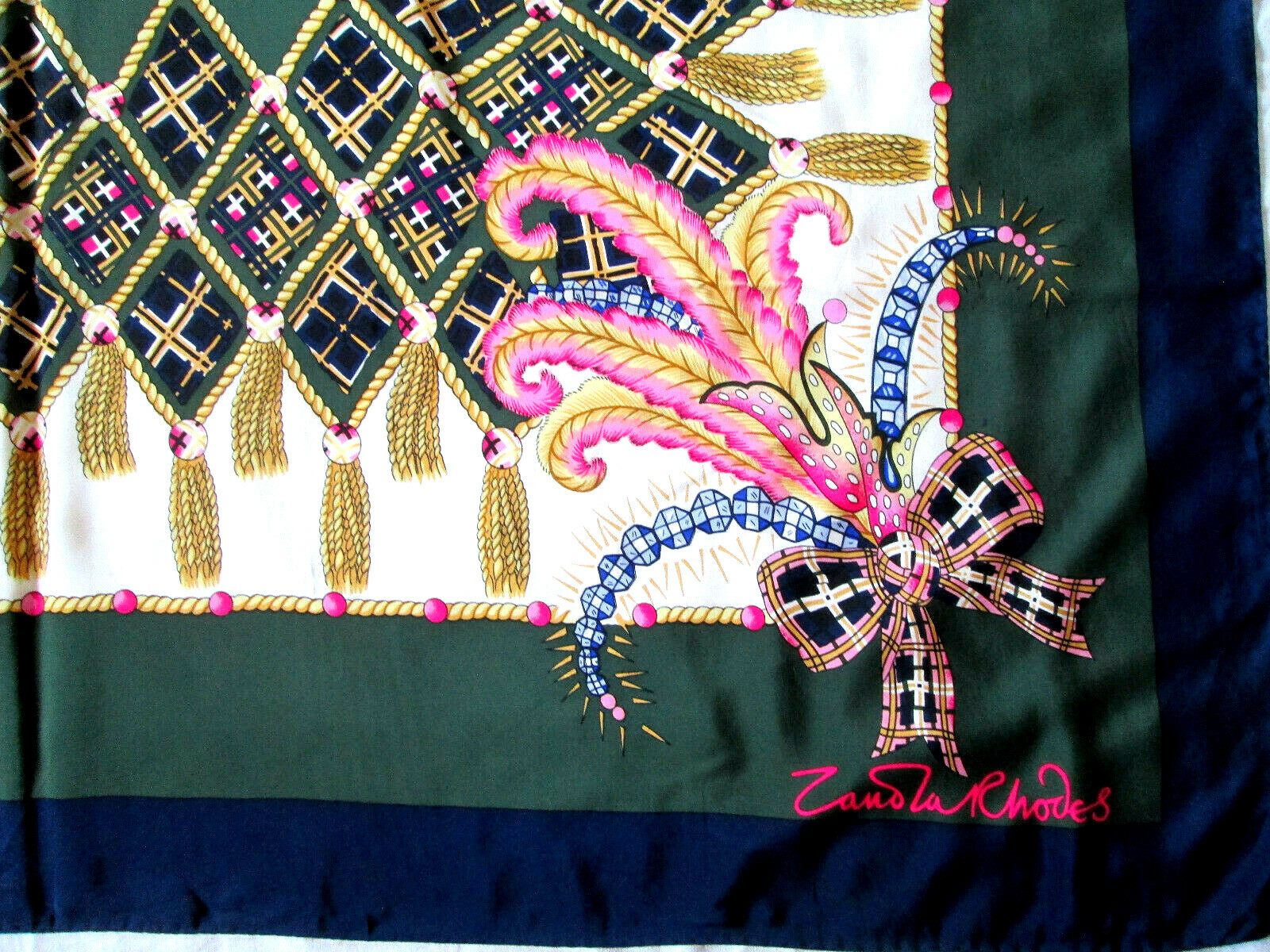 -ZANDRA RHODES Châle soie TBEG vintage scarf 135 x 140 cm | eBay