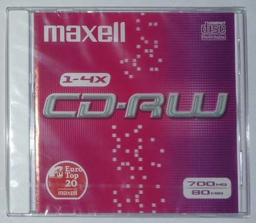 MAXELL CD-RW 80MIN 700MB ReWritable COMPACT DISC with JEWEL CASE - NEW ...