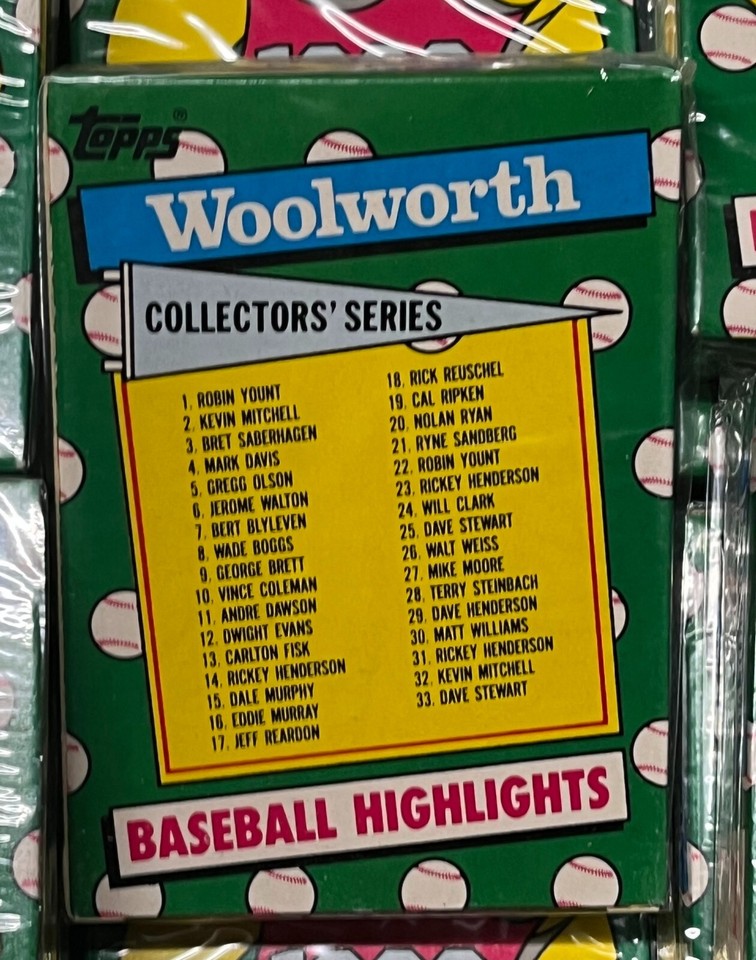 1990 Topps WOOLWORTH Baseball HIGHLIGHTS Factory SEALED Card SET of 33 ...