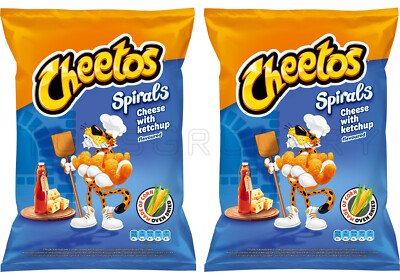 2 CHEETOS SPIRALS Cheese & Ketchup Flavor Chips Snacks Crisps 145g 5 ...