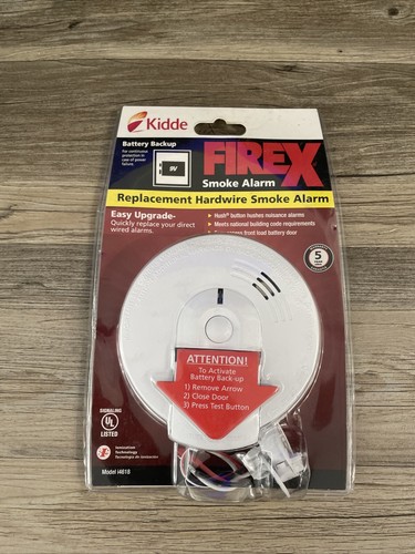 Kidde FIREX Replacement Hardwire Smoke Alarm Detector i4618AC Battery ...