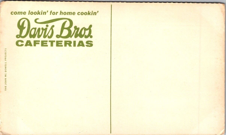 DAVIS BROS. CAFETERIAS Fruit and Vegetable Display 4x6 Postcard | eBay