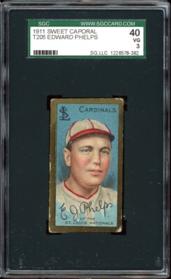 1911 T205 Sweet Caporal Baseball Edward Phelps SGC 3 | eBay
