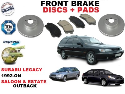 FOR SUBARU LEGACY SALOON ESTATE OUTBACK 92-ON FRONT BRAKE DISCS SET ...