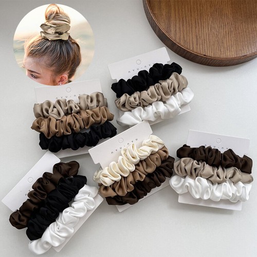 Hair Accessories 3/6/9Pcs/set Silky Satin Scrunchies Ponytail Holder ...