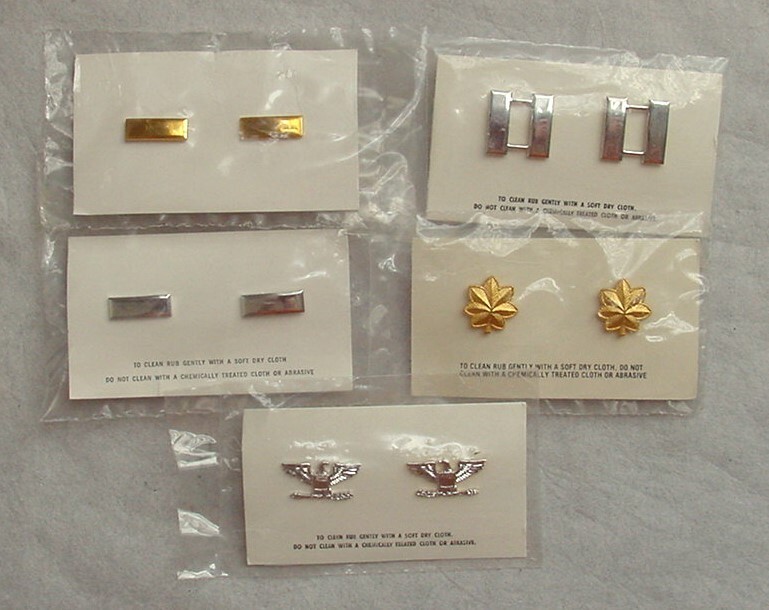 AIR FORCE / ARMY MINIATURE SHIRT RANK INSIGNIA - 2LT, 1 LT, CAPT, MAJ ...