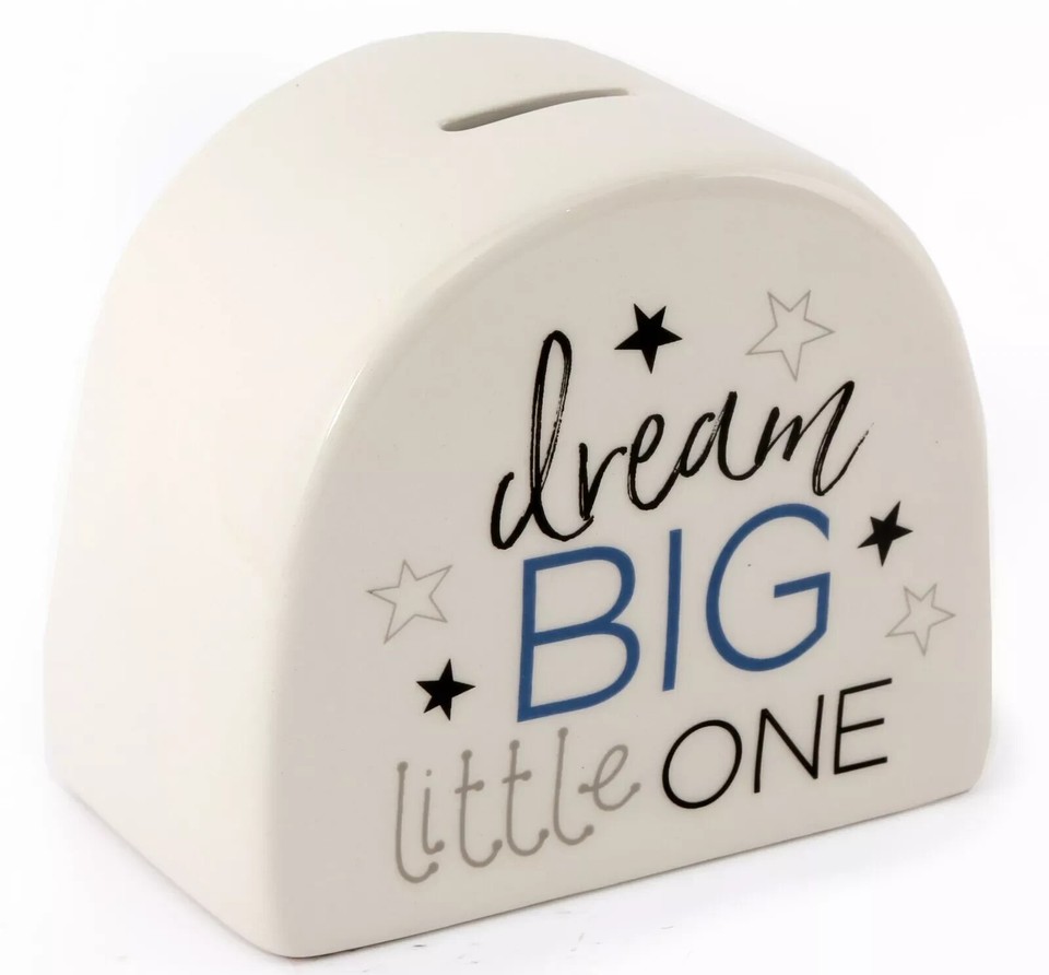 Wooden Money Box Frame Glass Coins Notes Savings Piggy Bank Ceramic ...
