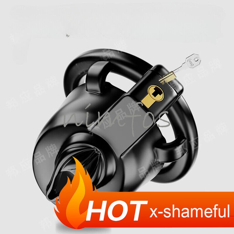 2025 Male ABS Chastity Cage Click & Lock Sissy Cage with 3 Size Rings ...