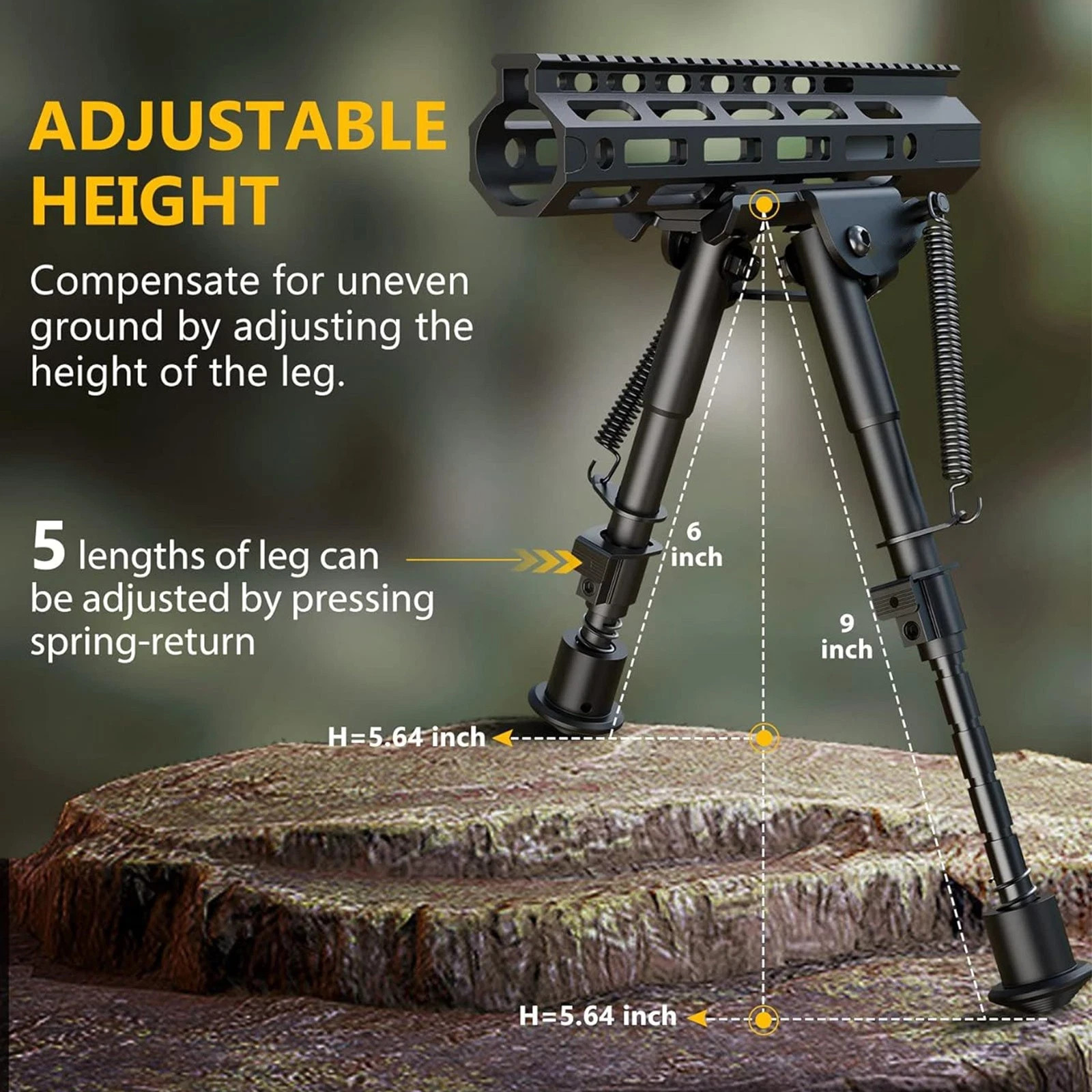 6"- 9" Tactical Bipod Adjustable Hunting Rifle Bipod for M-lok ...