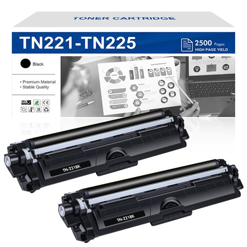 2 Pack TN221BK Toner Compatible With Brother TN-221 MFC-9130CW 9330CDW ...