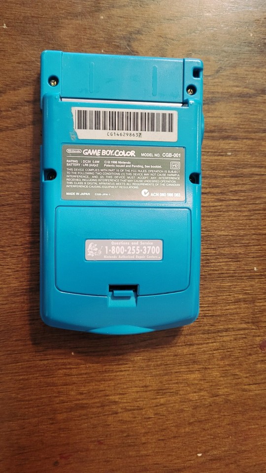 Nintendo Game Boy Color GBC (Teal Blue) Handheld System Console CGB-001 ...