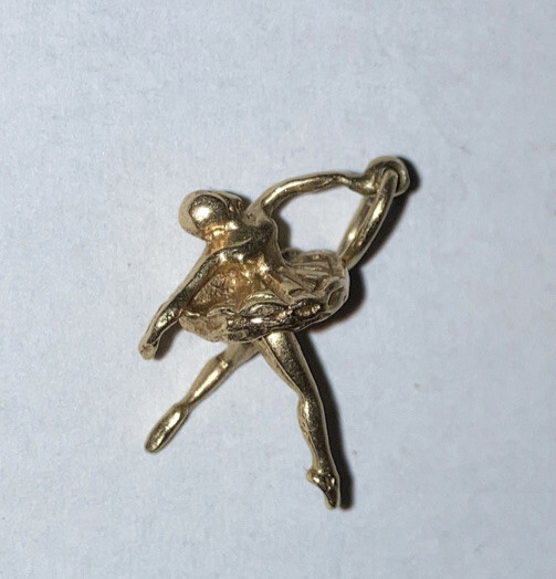 Vintage 14k Gold 3-D Ballerina Dancing Charm - Gem