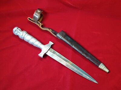 Vintage fixed blade knife dagger SOLINGEN GERMANY Skull Cross Bones ...